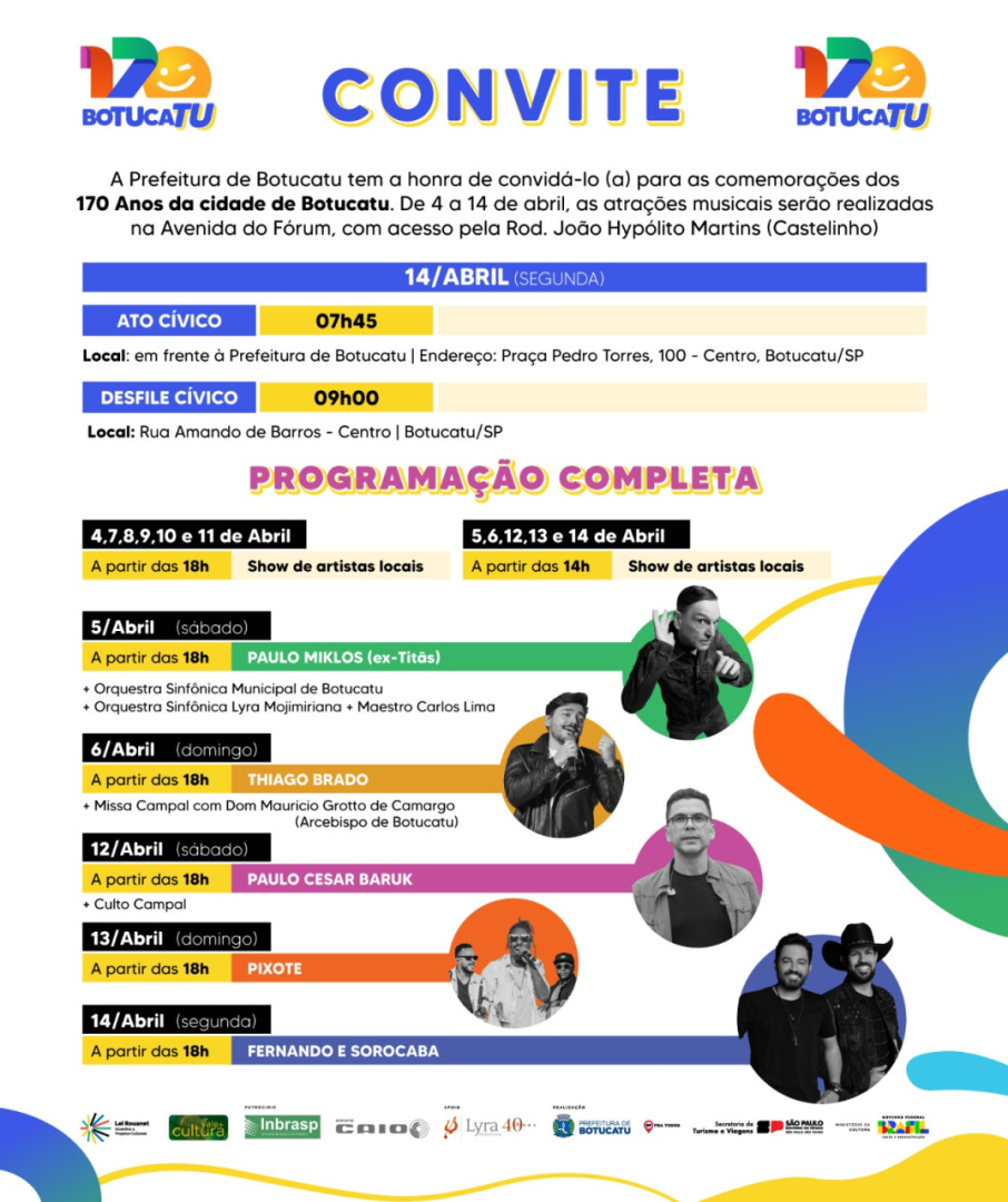 Aniversário de Botucatu terá atrações musicais religiosas | Jornal ...